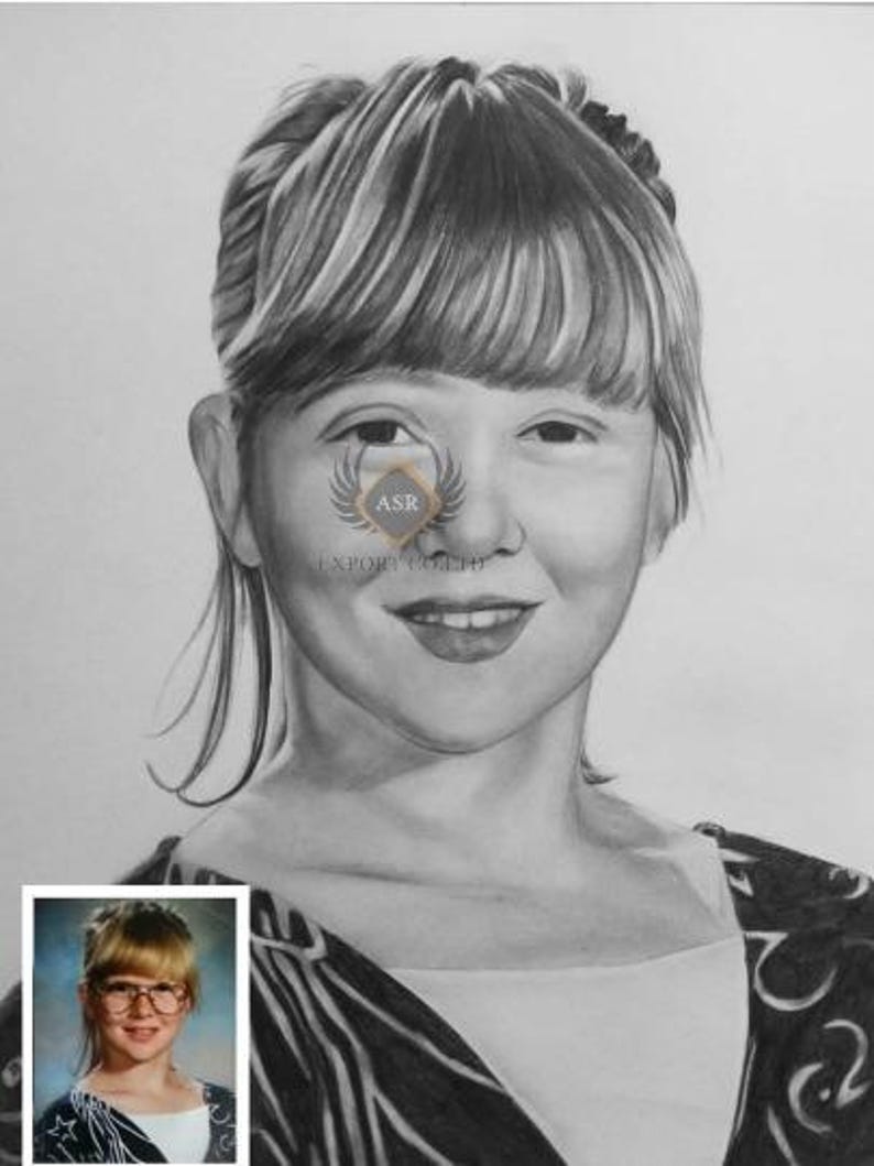 Graphite Pencil Portrait, Portrait Drawing, Drawing Portrait From Photo ...