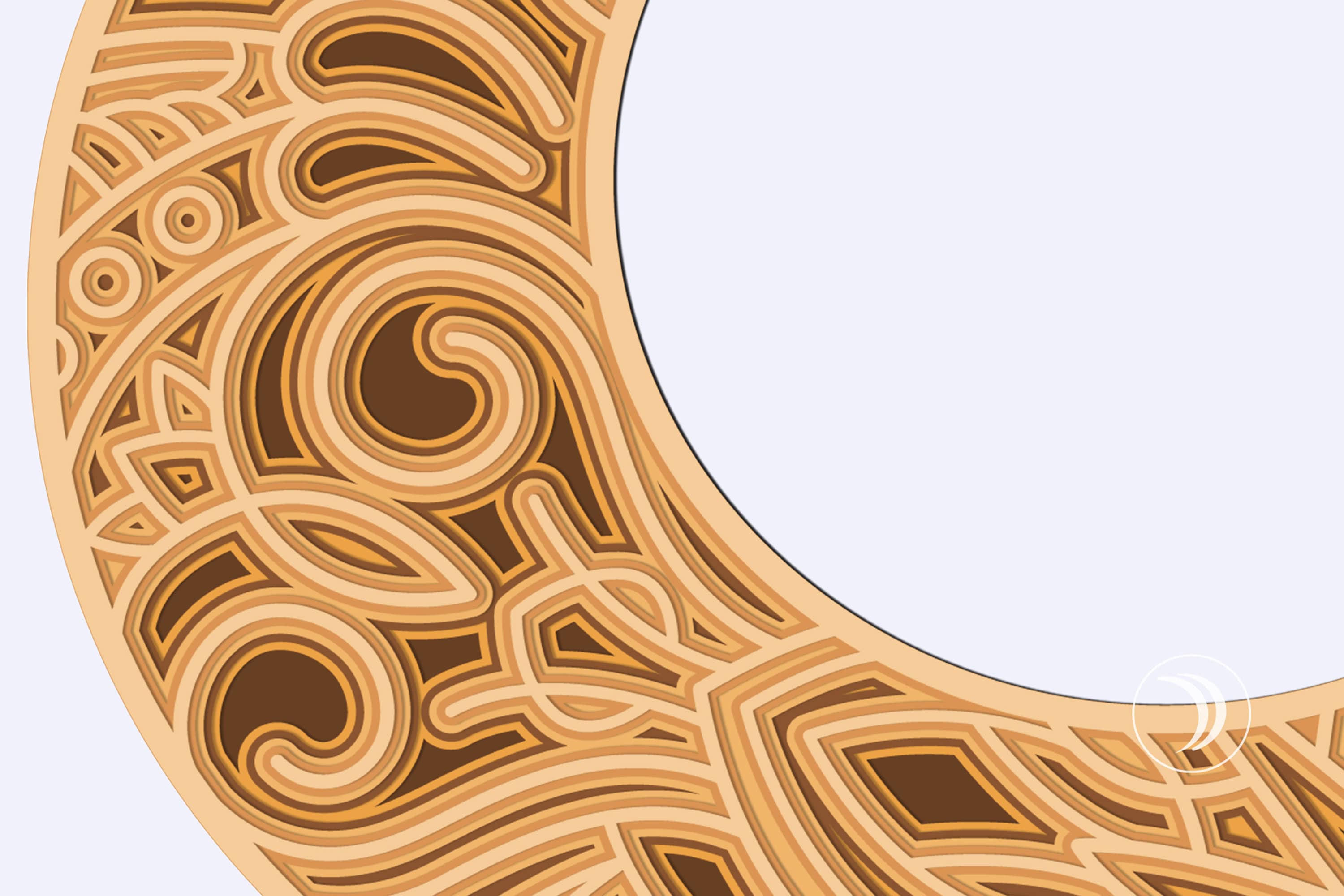 3D Layered Moon SVG Crescent Moon Mandala Cut File Half Moon - Etsy