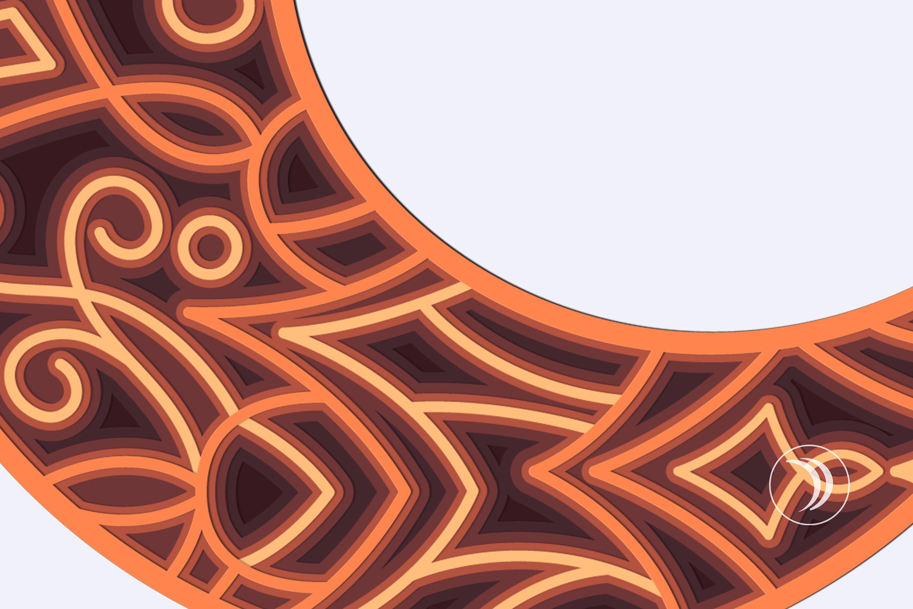 3D Layered Moon SVG, Crescent Moon Mandala Cut File, Half Moon SVG ...