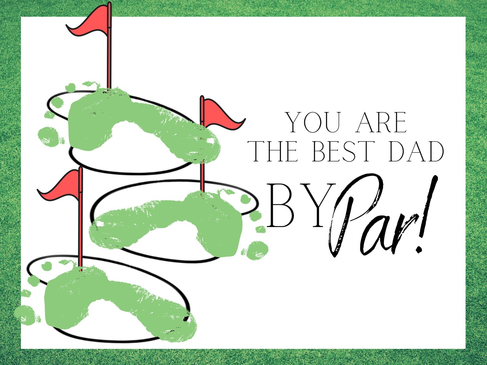 Best Dad by PAR Golf Father’s Day Gift! DIY Footprint Printable - Etsy
