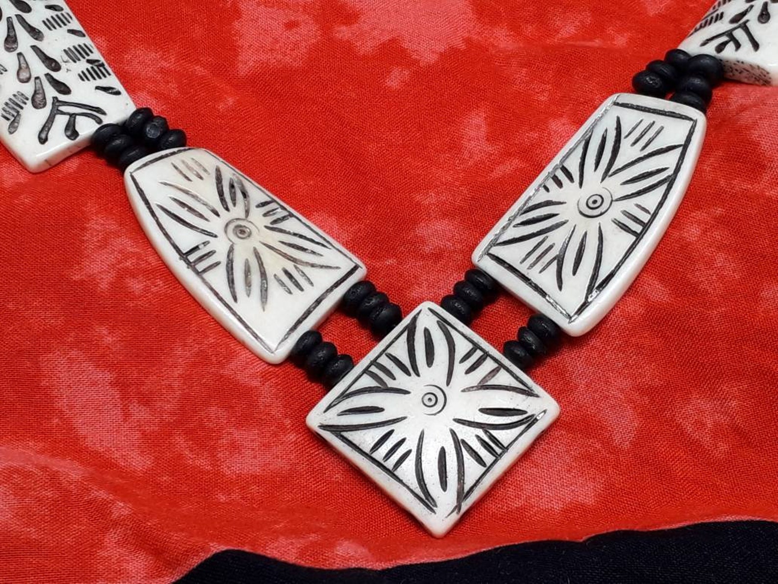 African Bone Horn Coconut Shell Sese Wood Necklace From Ghana - Etsy