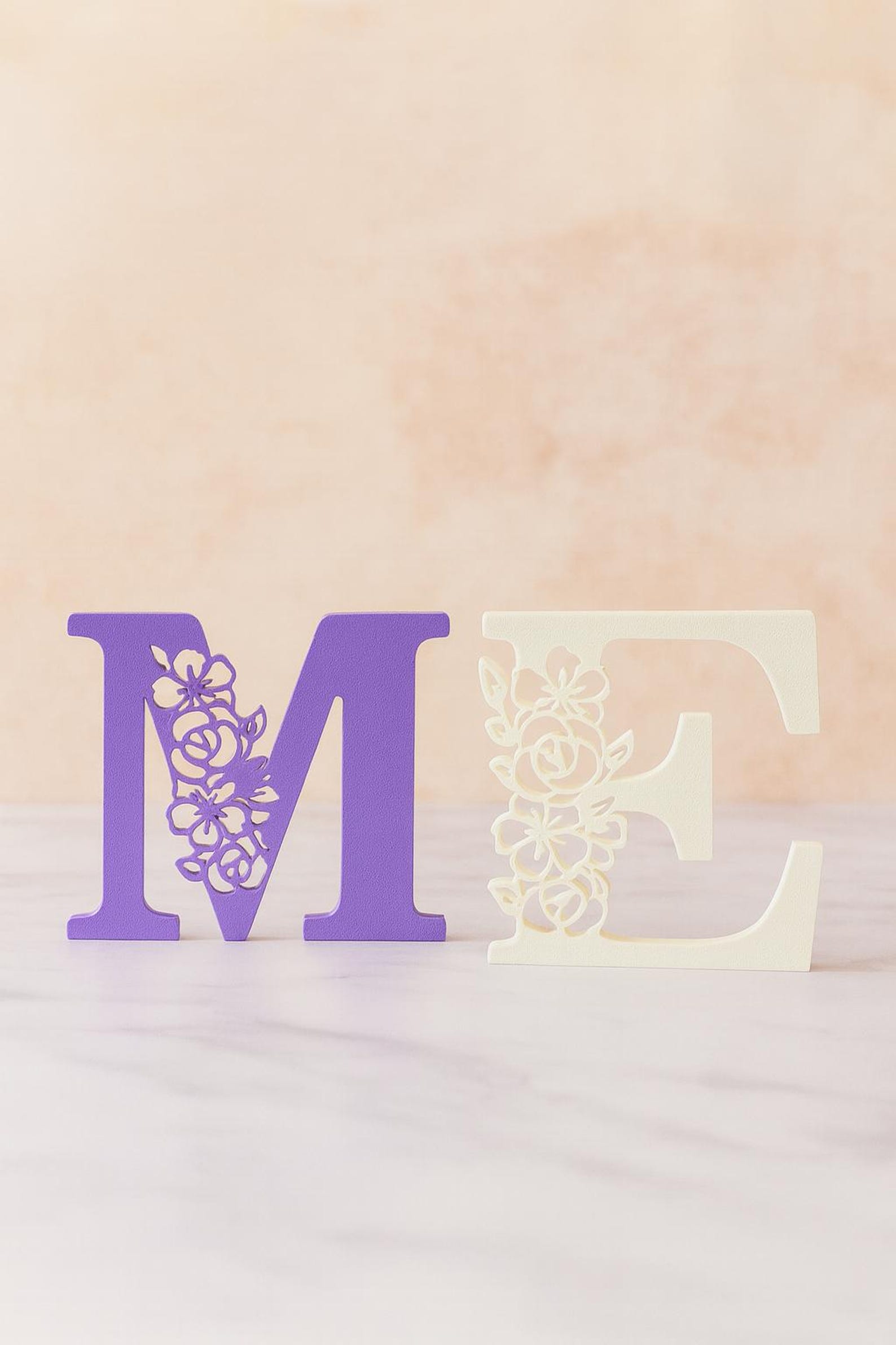 Custom Floral Initial Letter – Personalized Free-standing Monogram Sign ...