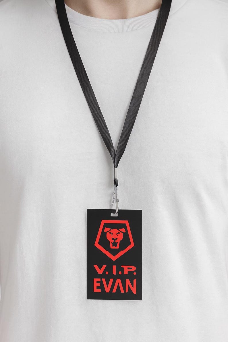 Custom KPOP Name Tag - VIP Pass- Personalized Name Badge With Lanyard ...