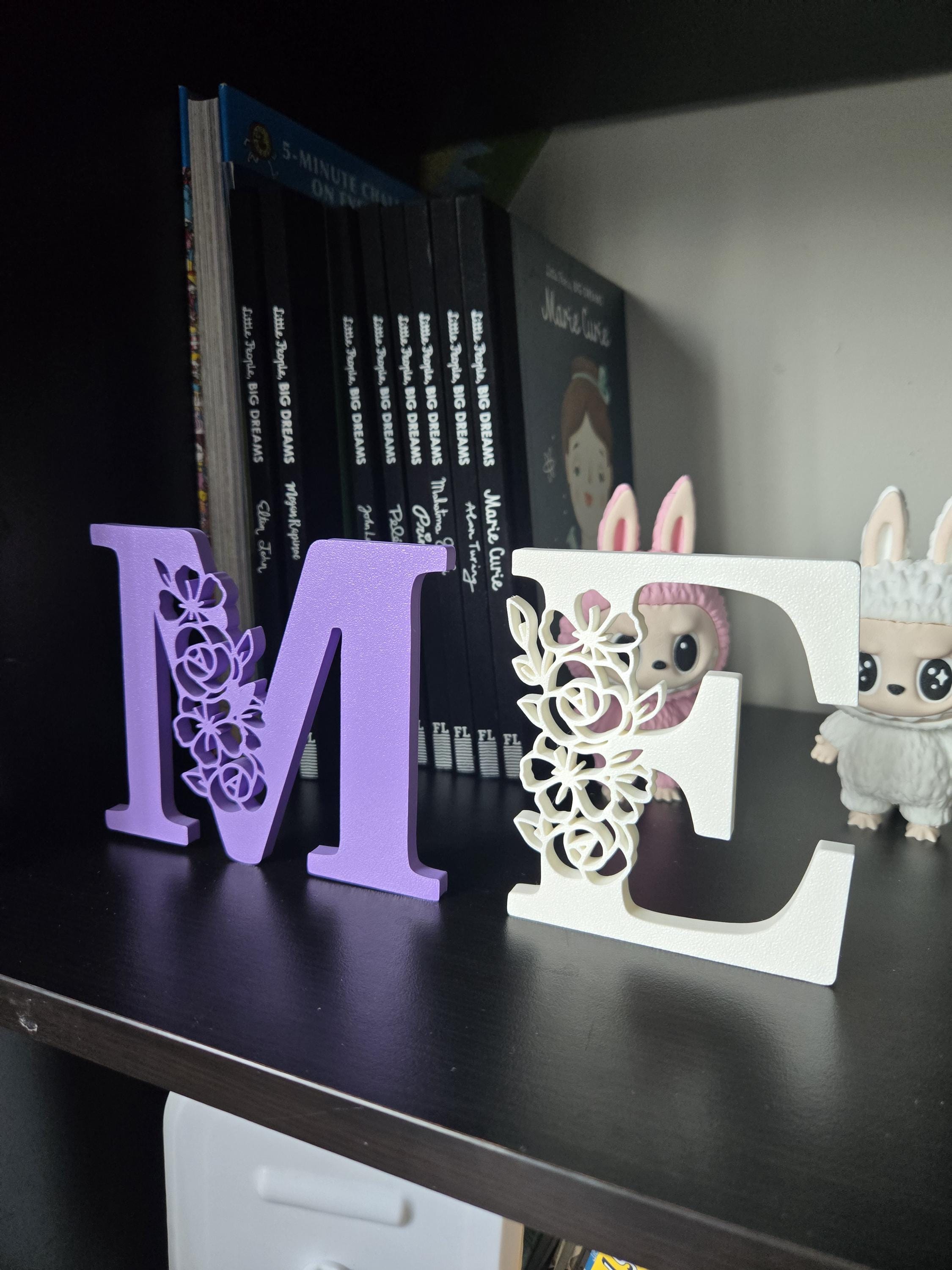 Custom Floral Initial Letter – Personalized Free-standing Monogram Sign ...