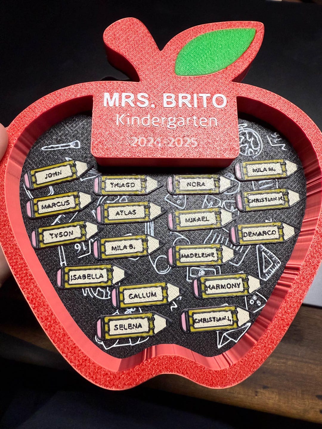Personalized Teacher Apple Desk Decor: Custom Student Names Gift - Etsy