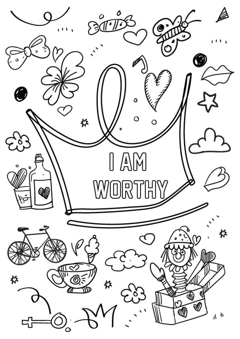 Affirmations Coloring Book for Girls - Etsy