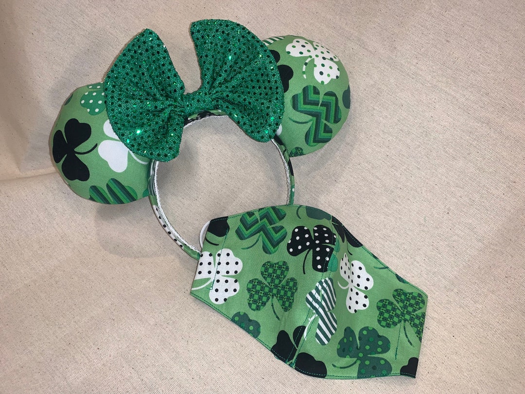 Shamrock Ears and Mask Set - Etsy