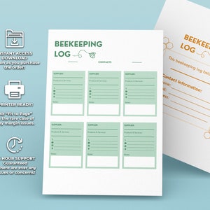 Beekeeping Log Journal Printable | Perfect for Beekeepers, Hive ...
