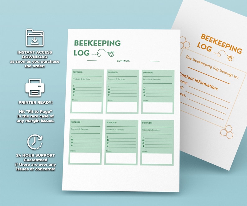 Beekeeping Log Journal Printable | Perfect for Beekeepers, Hive ...