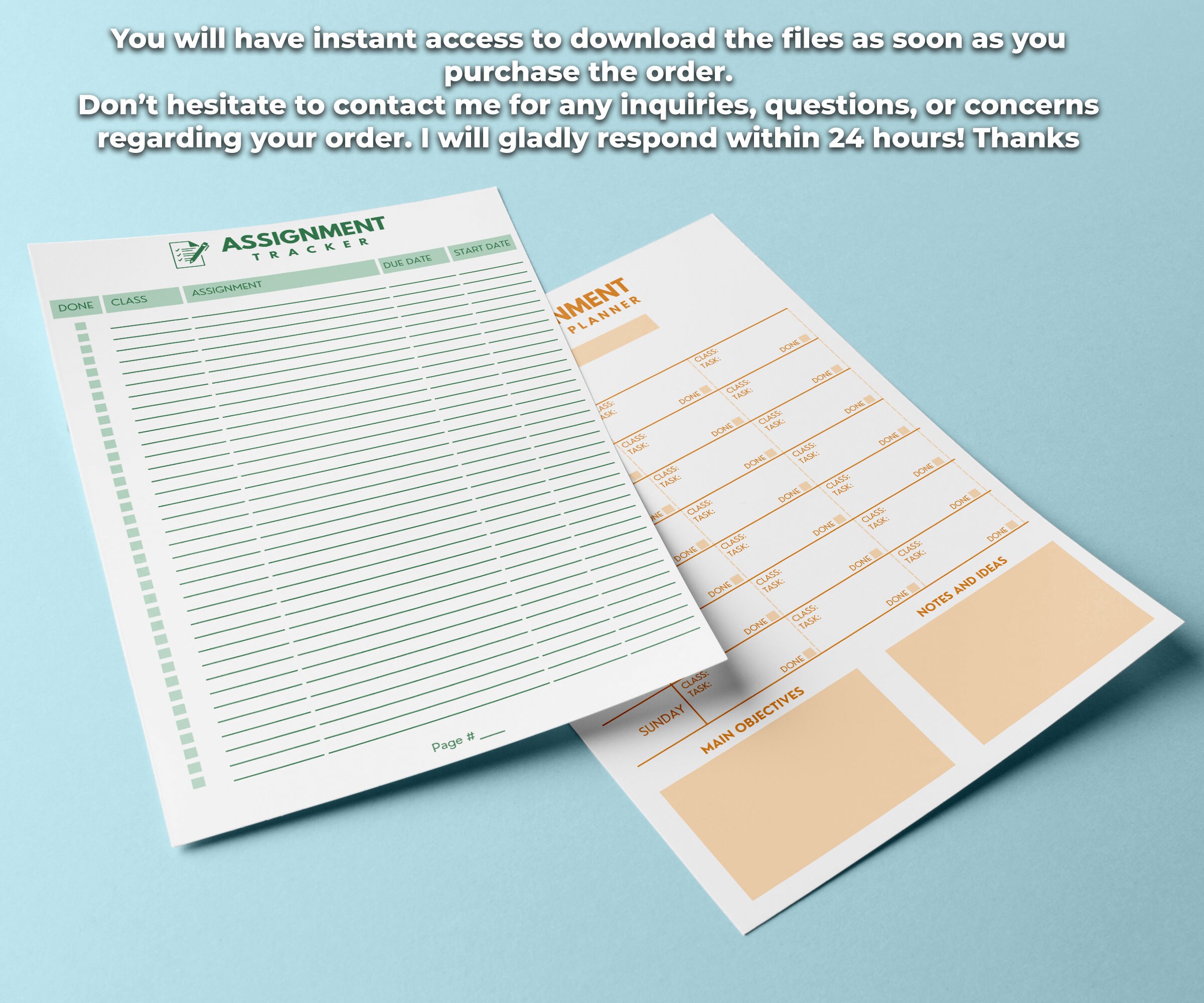 Assignment Tracker Printable - Homework Planner Weekly | Perfect for ...