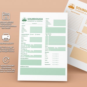 Sourdough Journal and Logbook | Bread Diary and Tracker Sheet ...