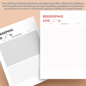 Beekeeping Log Journal Printable | Perfect for Beekeepers, Hive ...