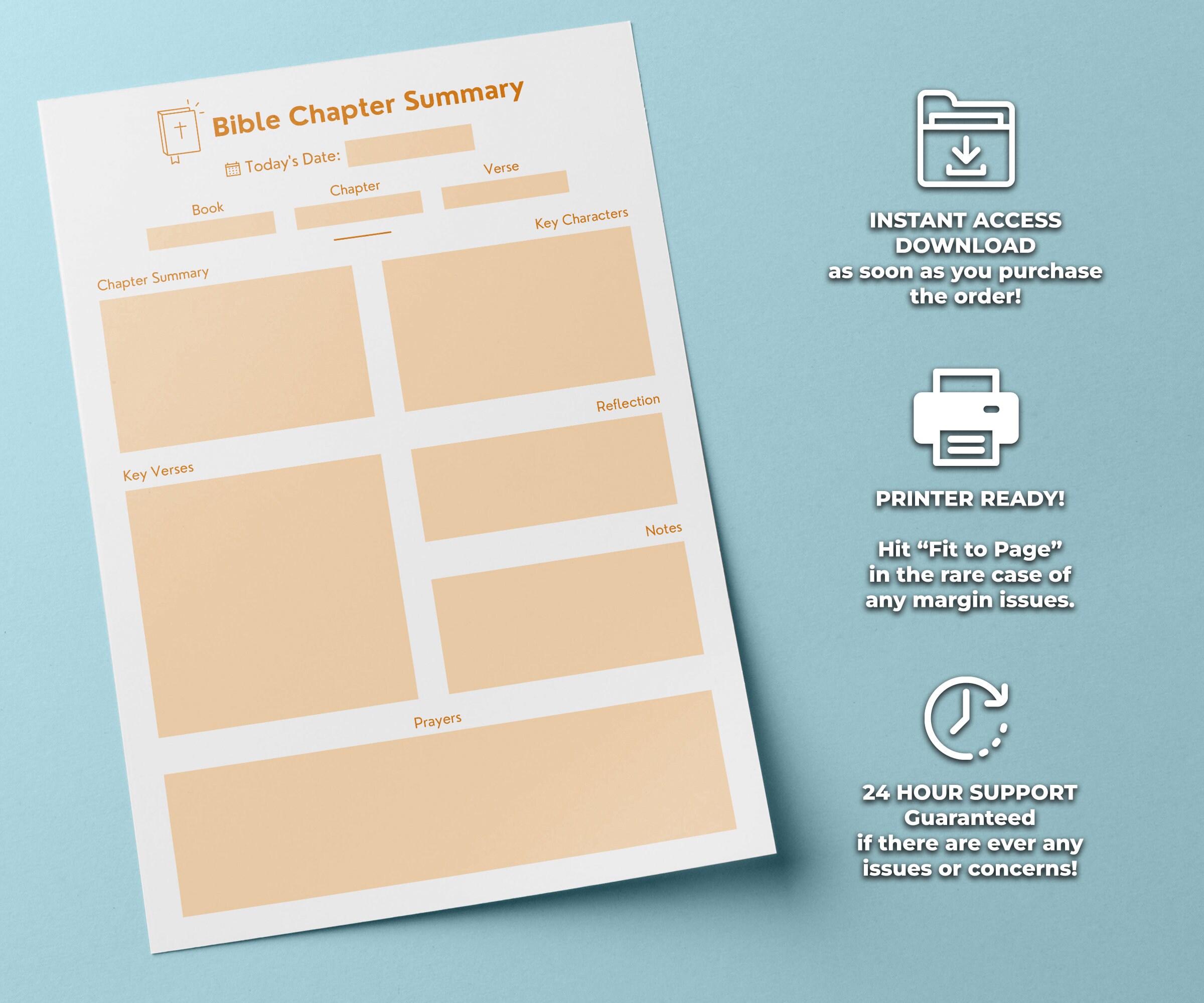 Bible Journaling Printable Chapter Summary | Bible Study Sheet Guide ...