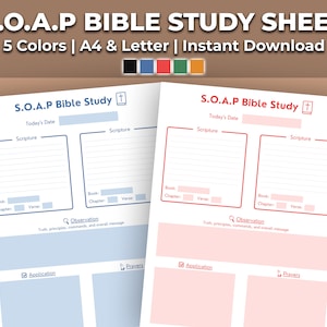 SOAP Bible Study Printable | Bible Journaling Sheet Guide & Notes ...