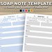 SOAP Note Template Printable for Therapist, Counselors, and Patients ...