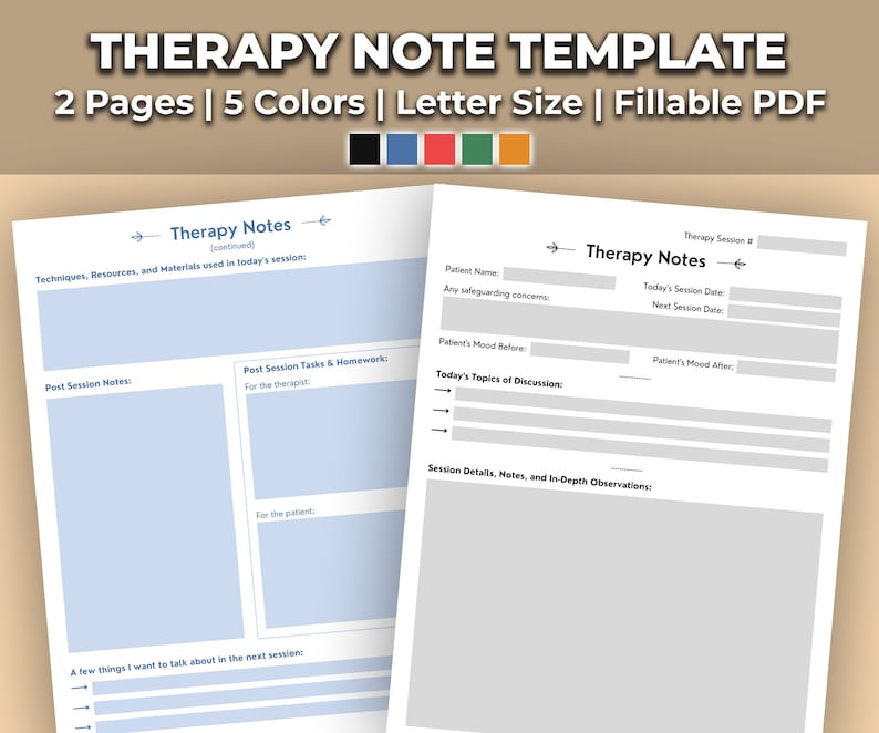 Therapy Progress Note Template Printable Fillable PDF for Therapist ...