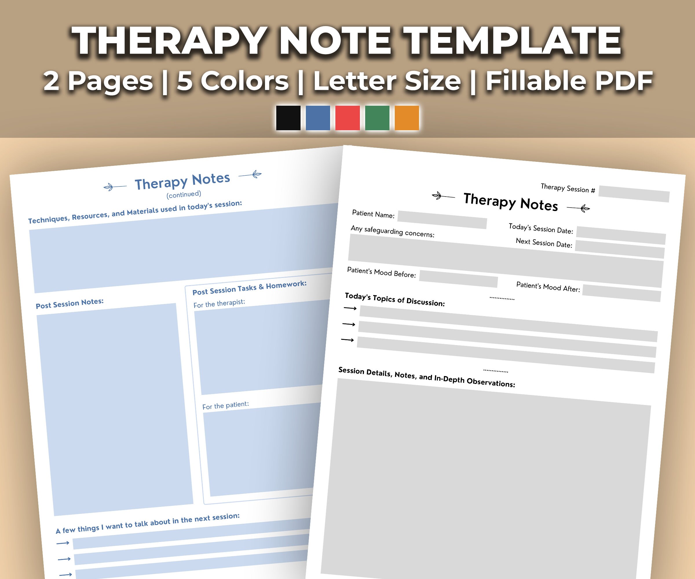 Therapy Progress Note Template Printable | Fillable PDF for Therapist ...