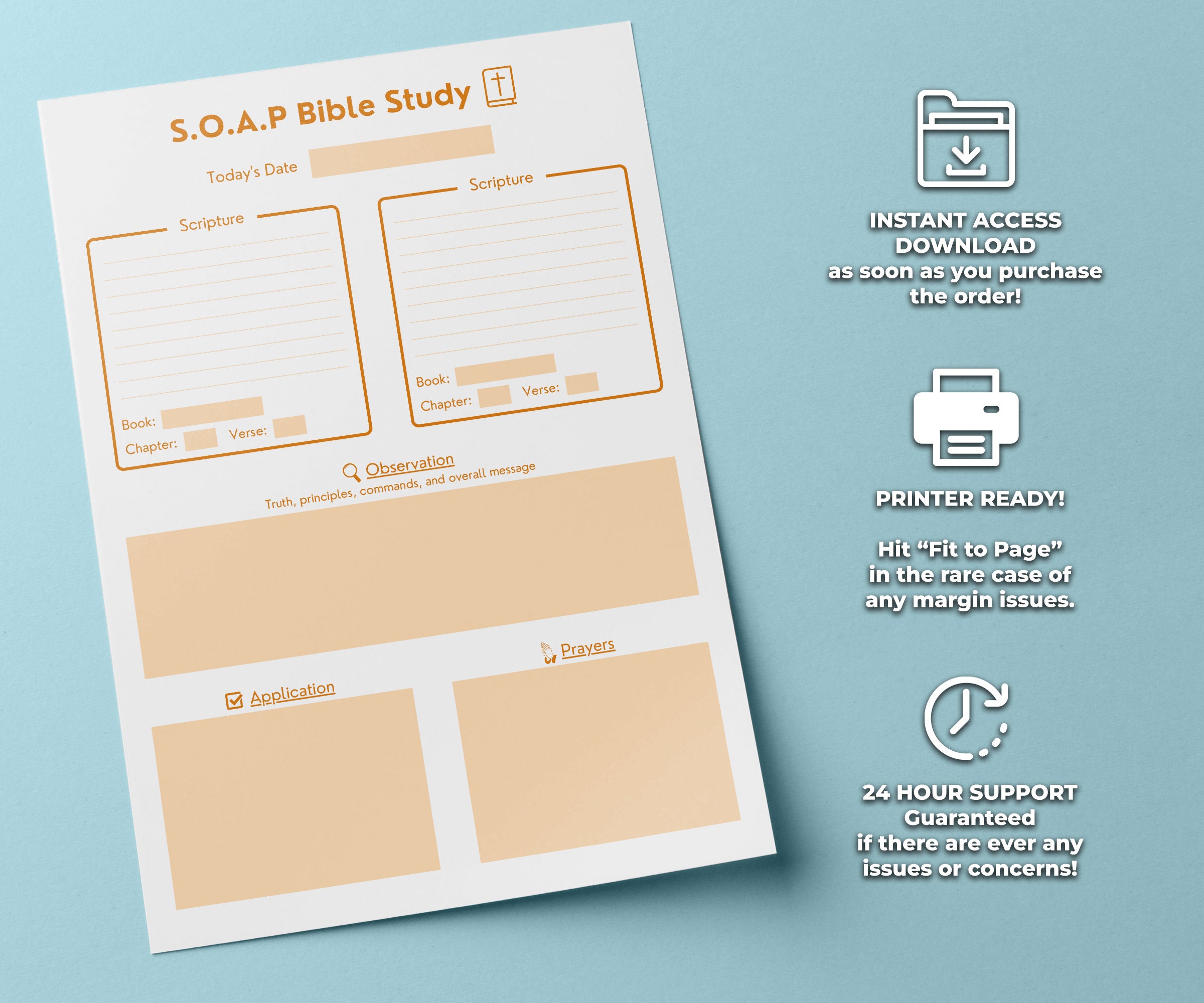 SOAP Bible Study Printable | Bible Journaling Sheet Guide & Notes ...