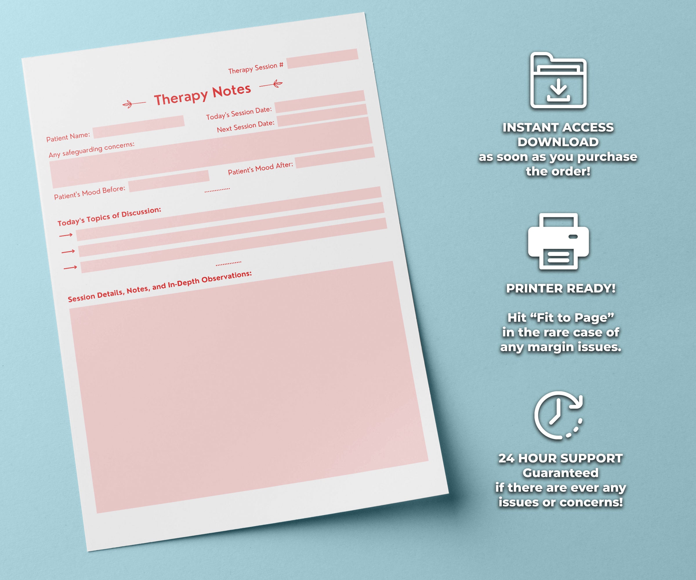 Therapy Progress Note Template Printable | Fillable PDF for Therapist ...