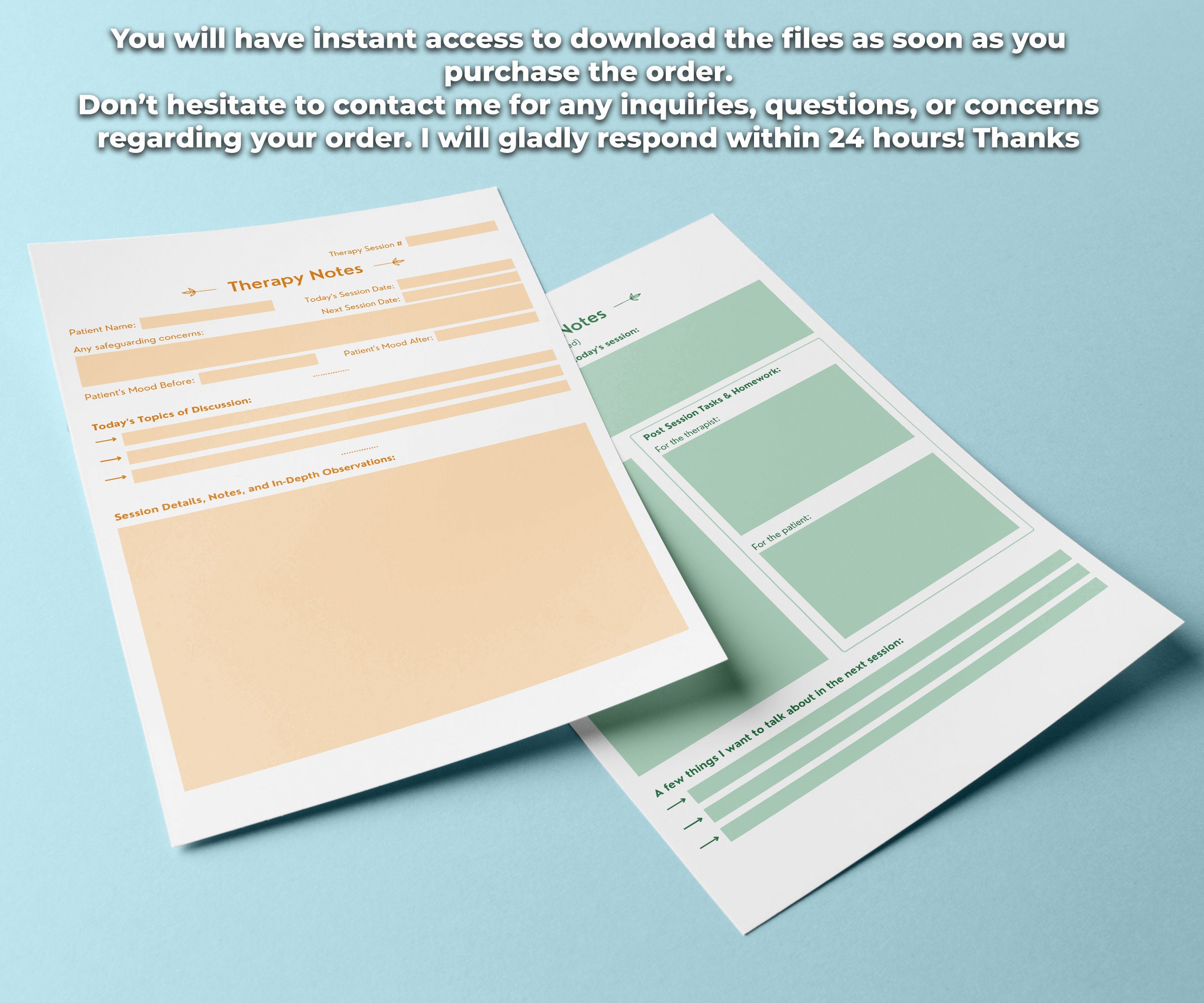 Therapy Progress Note Template Printable Fillable PDF for Therapist ...