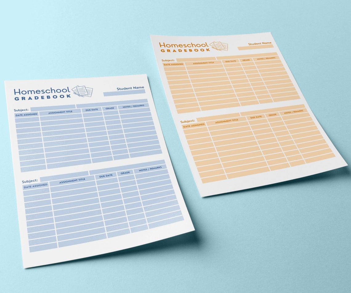 Homeschool Gradebook Printable | Homeschool Grading Sheet Template Kit ...
