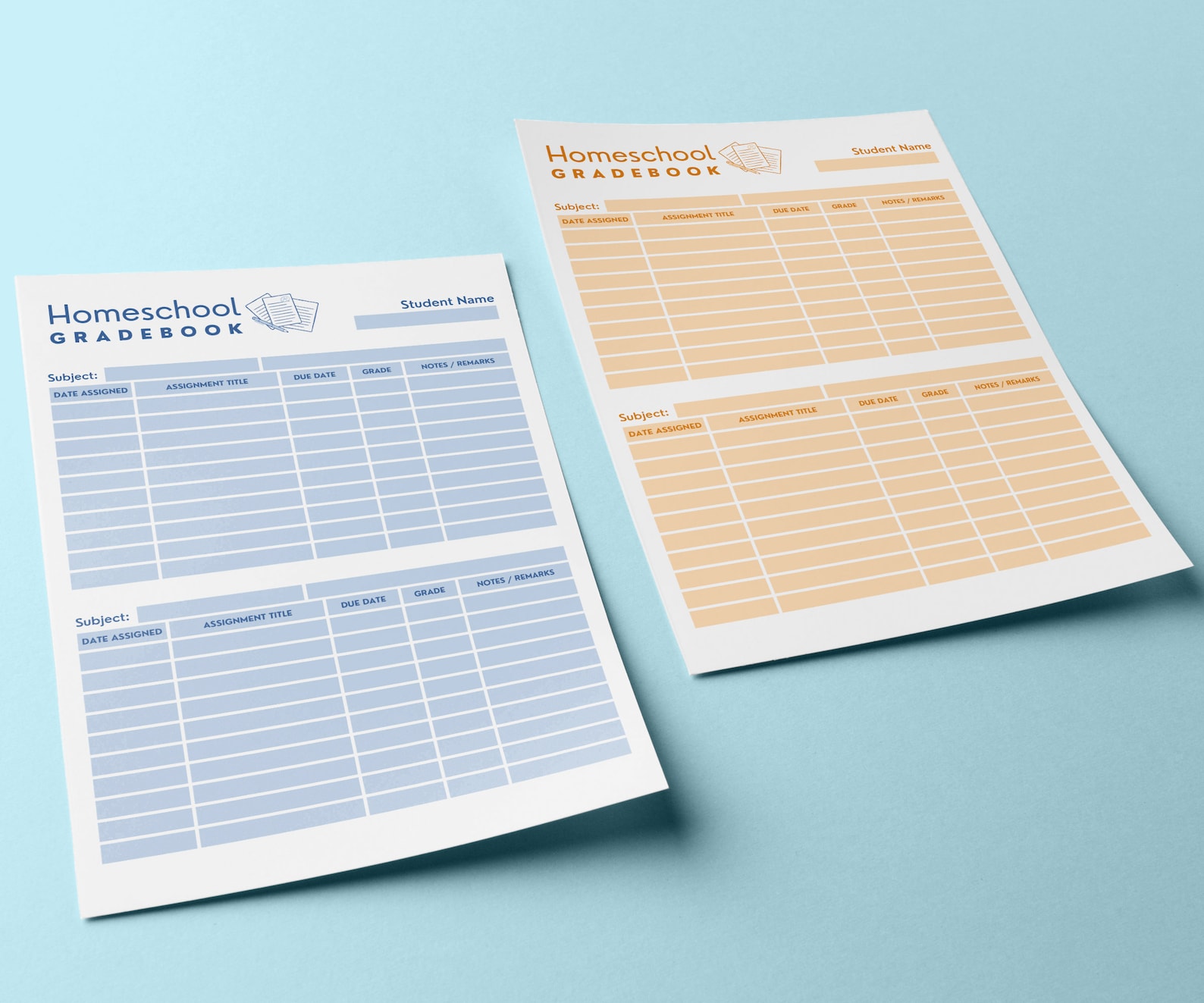 Homeschool Gradebook Printable | Homeschool Grading Sheet Template Kit ...