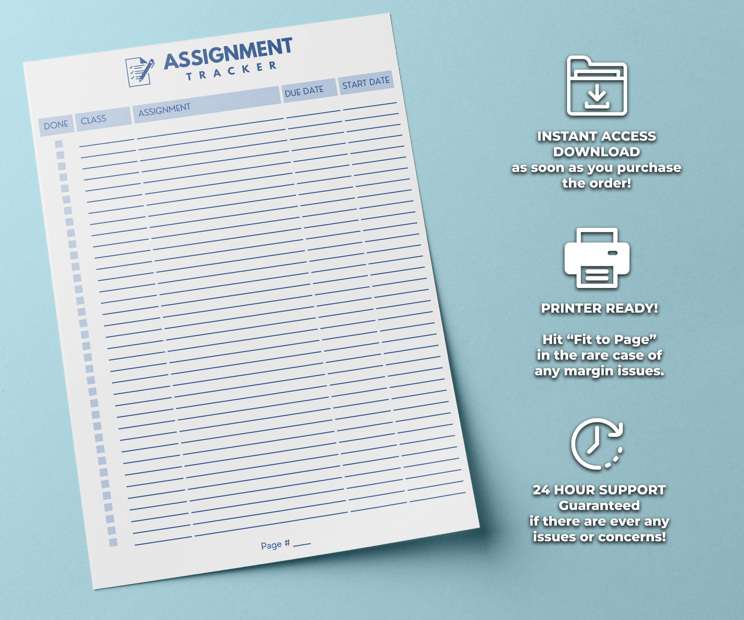 Assignment Tracker Printable - Homework Planner Weekly | Perfect for ...