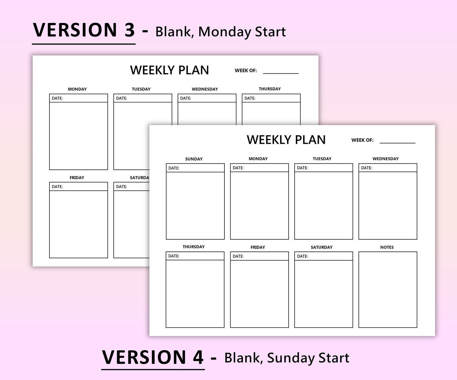 Weekly Planner Template Printable to Do List Printable - Etsy