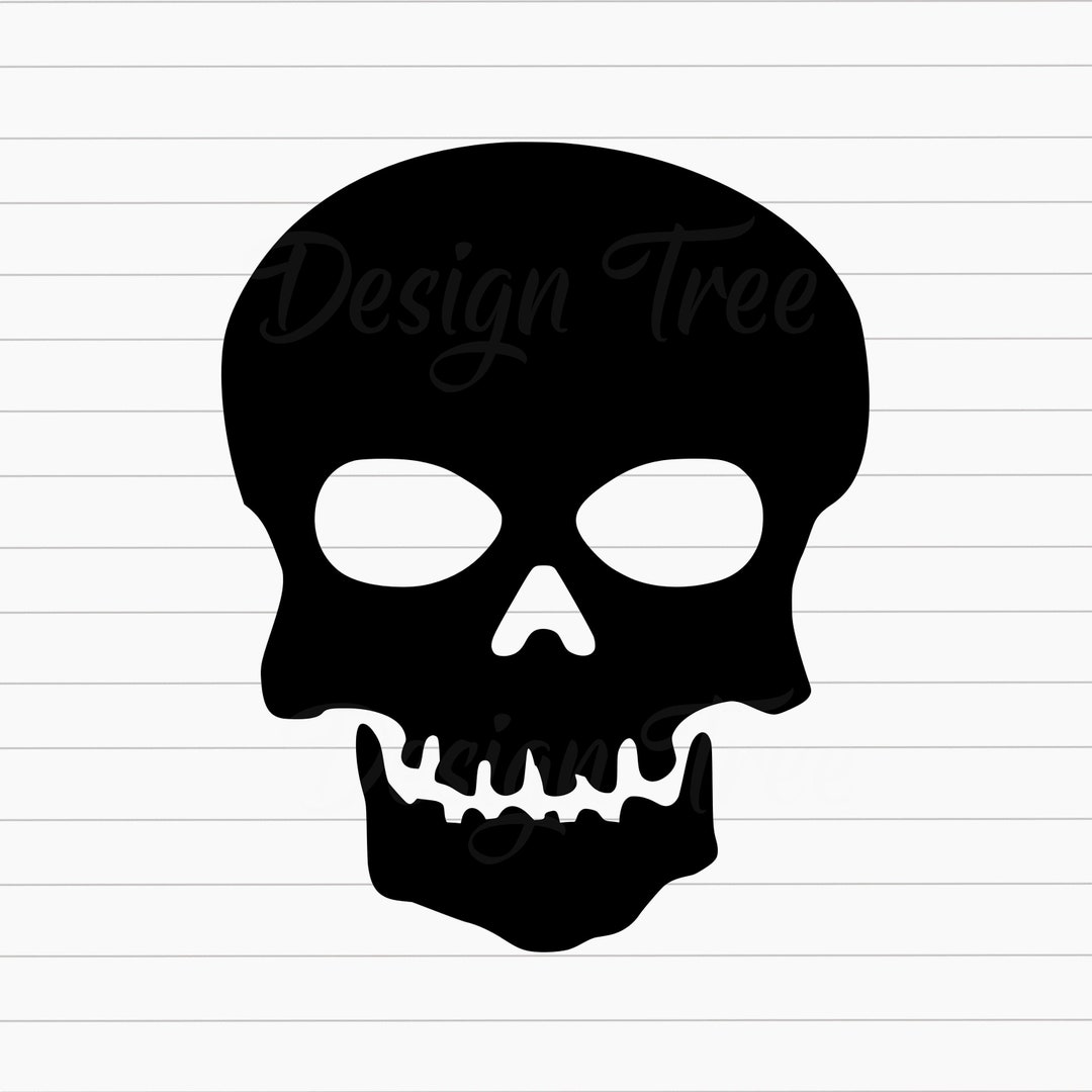 Skeleton Skull Head Clipart, Skull Head Cut File, Human Skull Vector ...