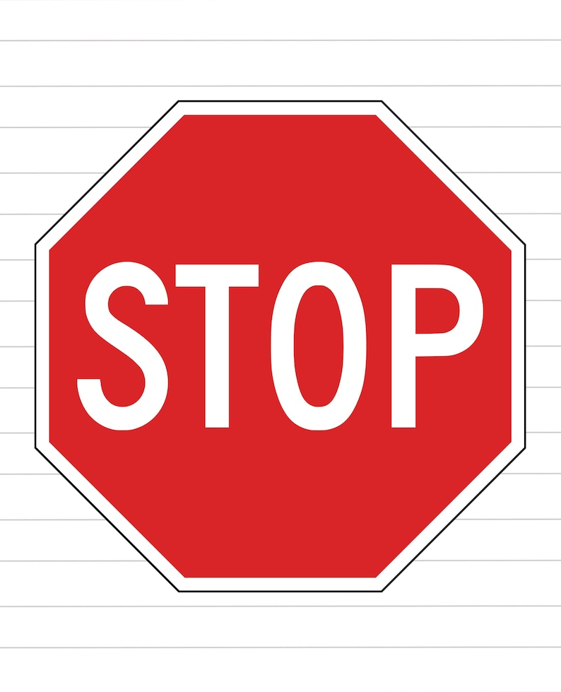 Stop Sign Clipart, Stop Sign Symbol, Road Sign Cut File, Street Sign ...