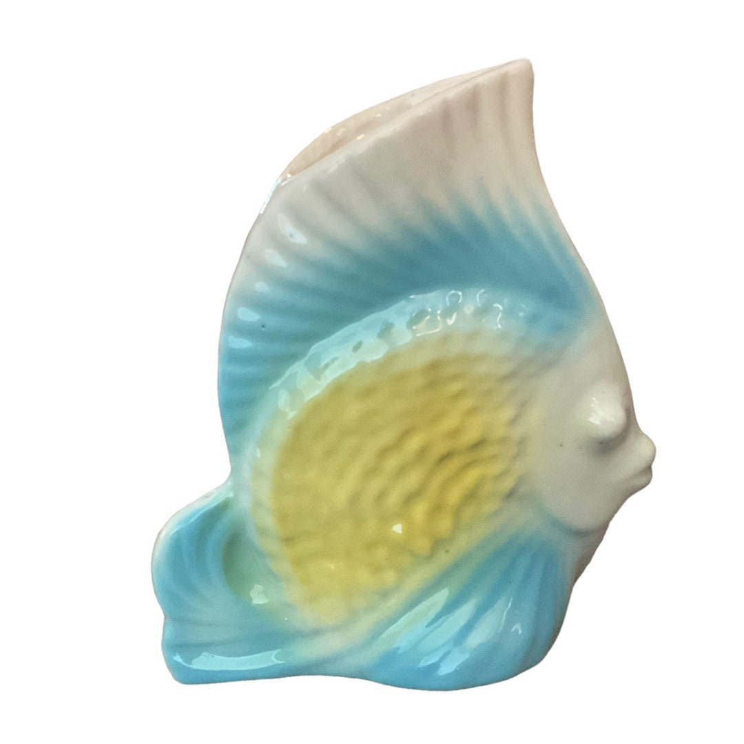 Midcentury Midmo Ceramic Angel Fish Planter Yellow and Turquoise 1950s ...