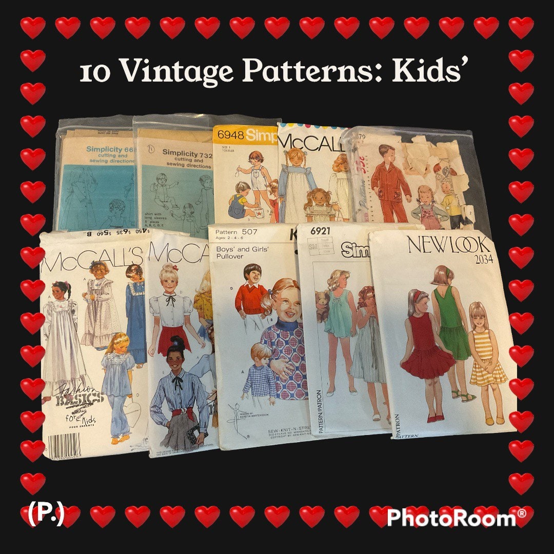 10 Vintage Sewing Patterns Little Kid Styles - Etsy