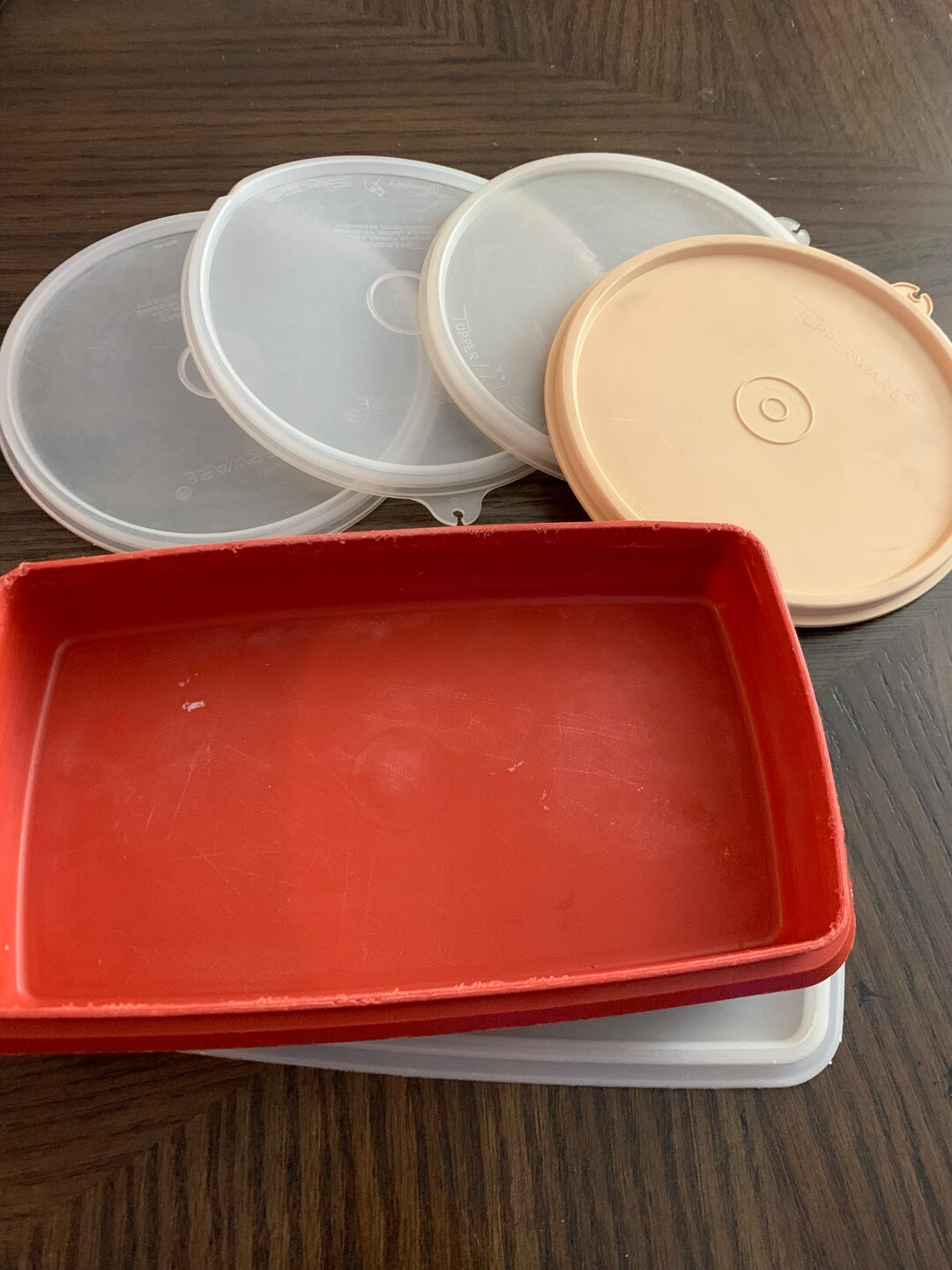 Rectangular Tupperware Dish W/ Lid and Extra Lids - Etsy