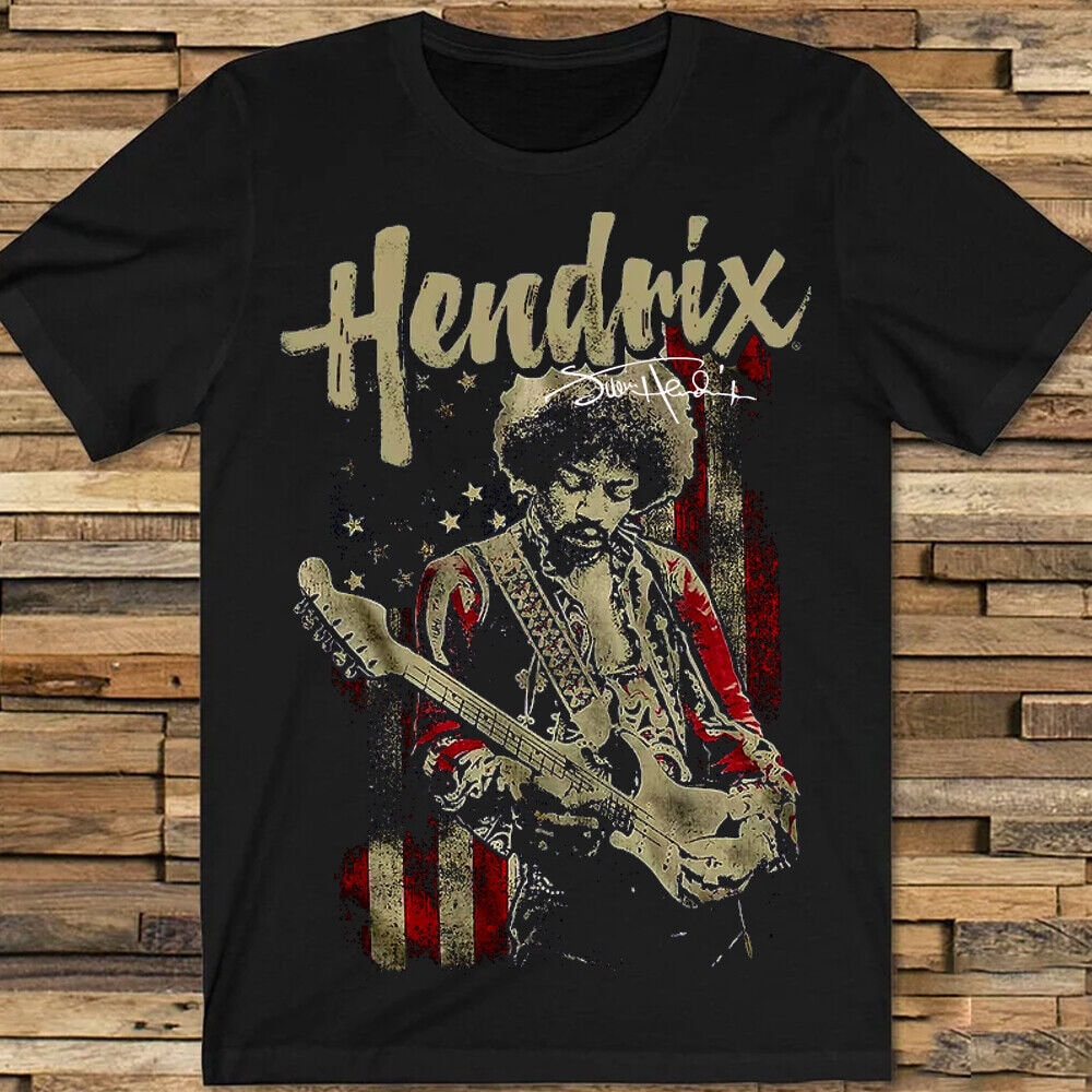 Jimi Hendrix Shirt Jimi Hendrix Guitar USA Flag T-shirt Jimi - Etsy