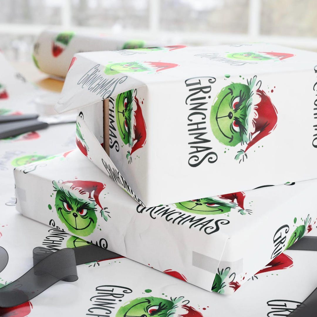 Grinch Wrapping Papers, Grinchmas Christmas Holiday Wrapping Paper for ...