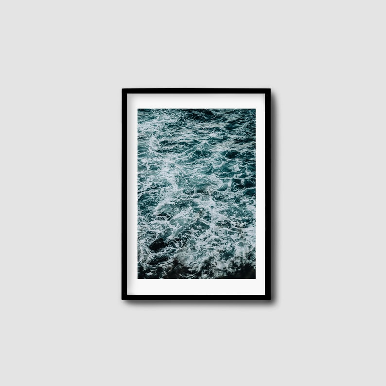 Ocean Waves Abstract Cool Tones Coastal Downloadable Art Print ...