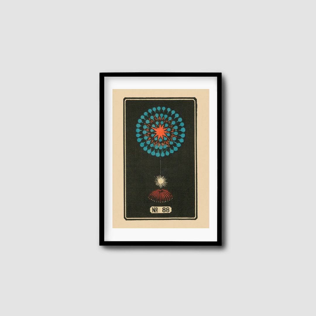 Vintage Firework Illustration Downloadable Art Print, Eclectic Wall Art ...