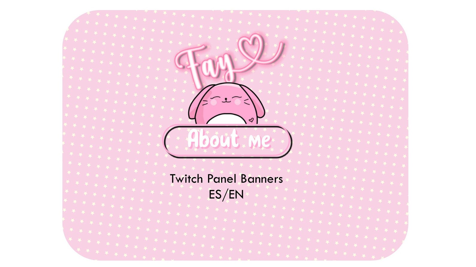 Pink Transparent Bunny Twitch Panel Banners (8) English Spanish - Etsy