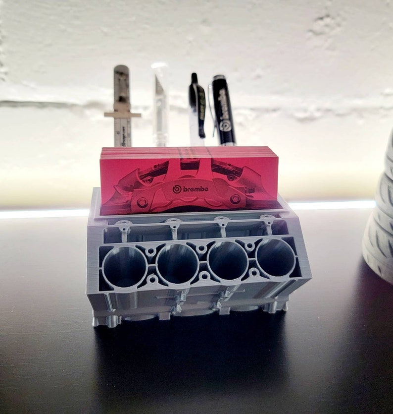Original V8 Pengine Engine Block Pen & Business Card Holder - Etsy