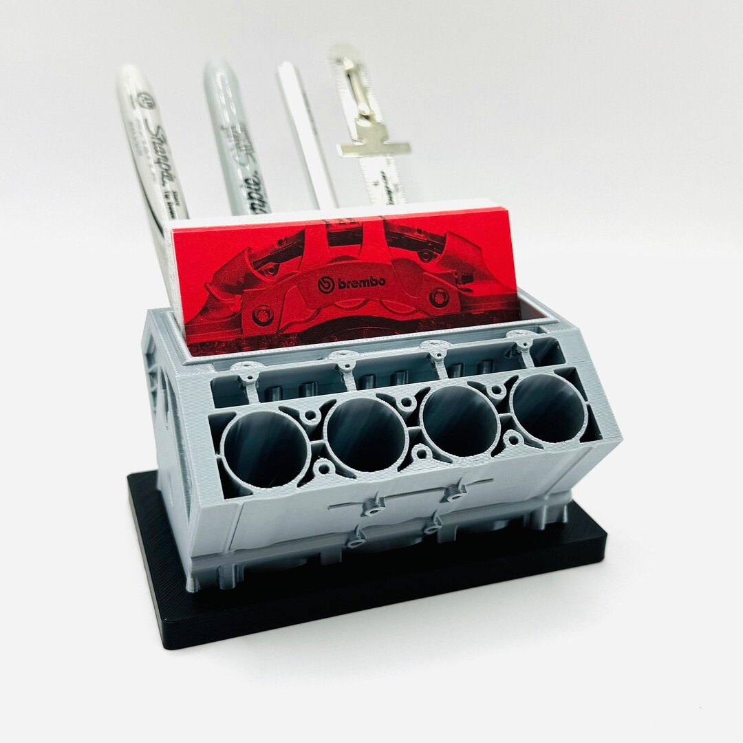 V8 Pengine Base Engine Block Pen & Business Card Holder 3D Printed - Etsy