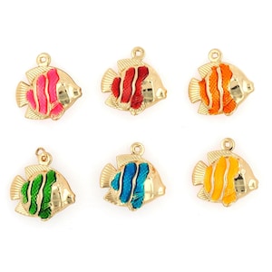 Tropical Fish Pendant, Sea Life Pendant, Tropical Fish Necklace, 24K ...