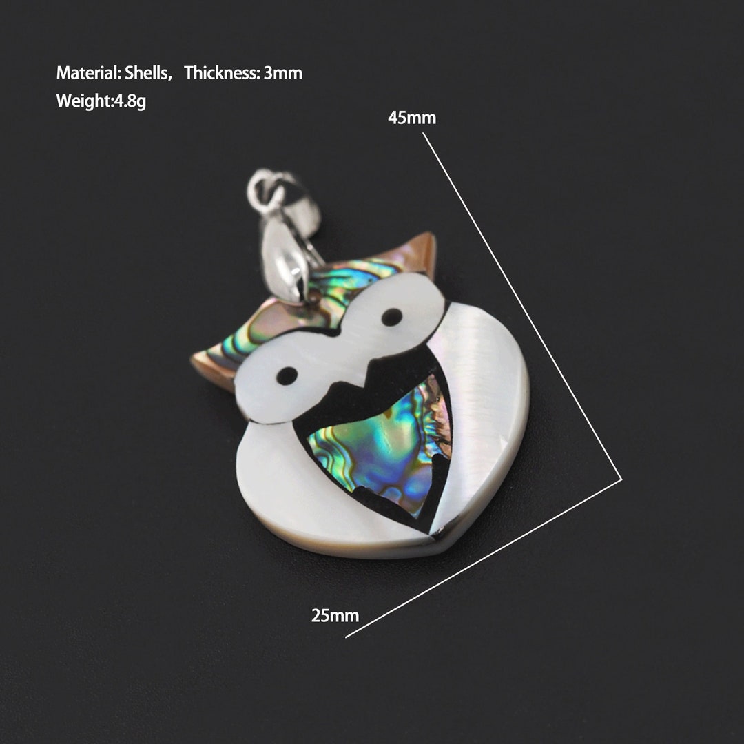 Luxury White Edge Abalone Shell,cute Owl Pendant,abalone Shell Pendant ...