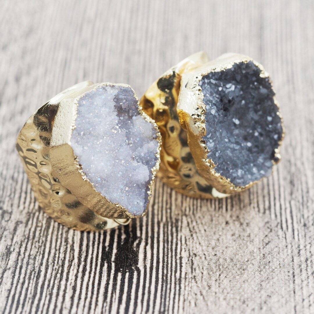 Irregular Natural Stone Ring,natural Unprocessed Crystal Ring,bohemian ...