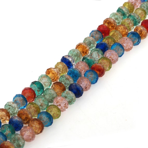 50 Pieces Abacus Beads Murano Glass Beads Gold Foil Glass - Etsy