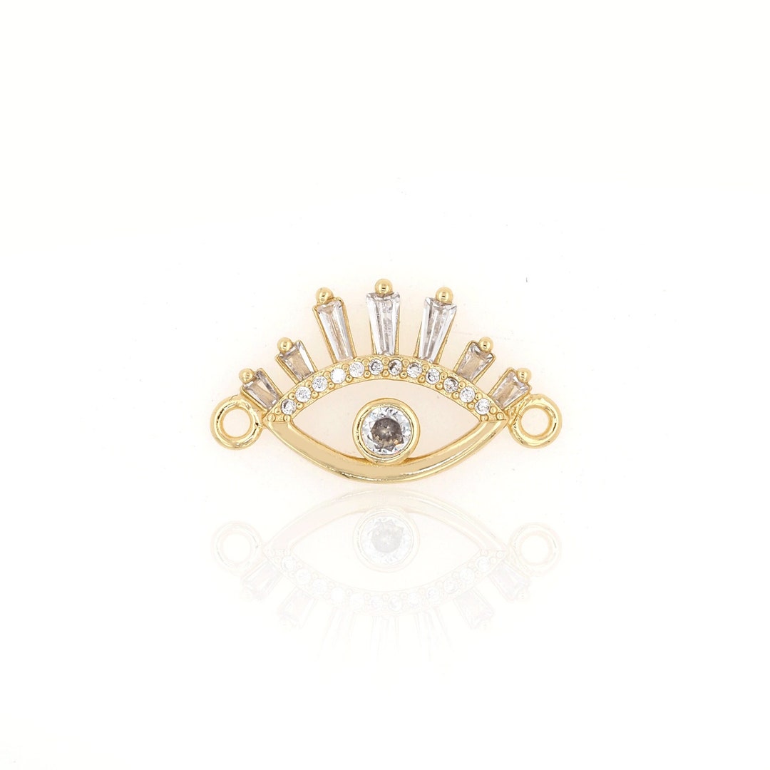Eye Connector, Big Eye Connector, 18K Gold Filled Devil's Eye Connector ...