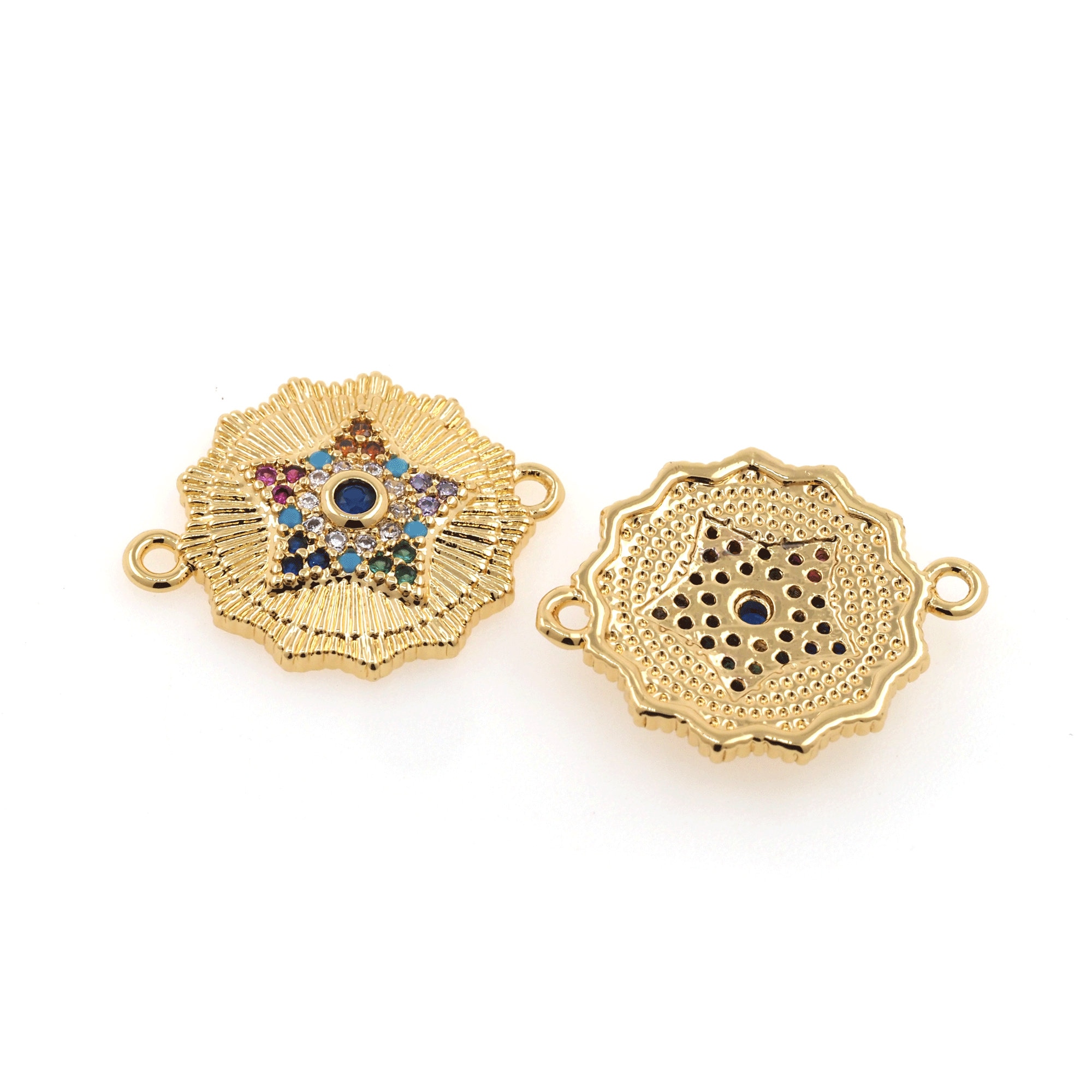 Pentagram Connector, Star Connector, 18K Gold Filled Geometric ...