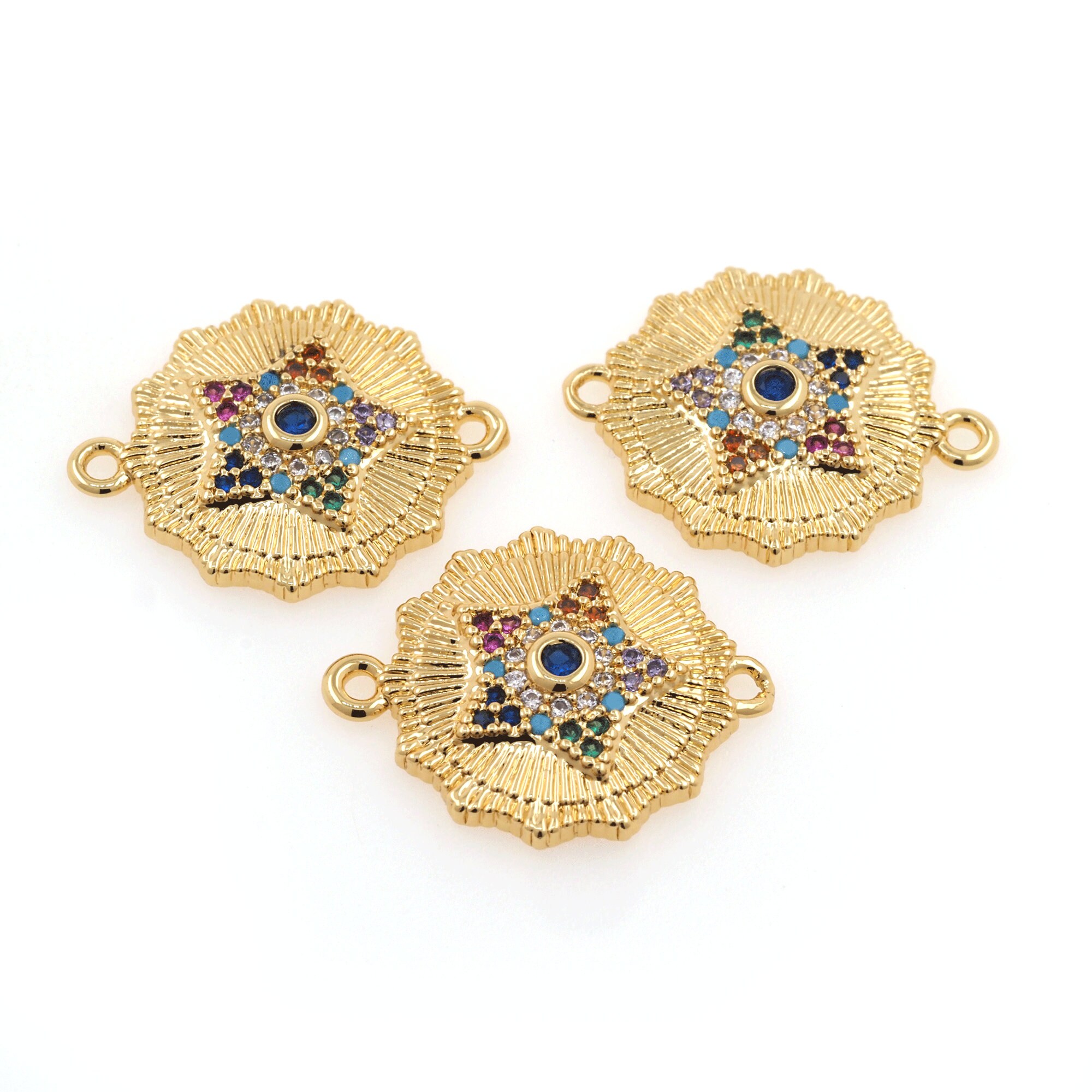 Pentagram Connector, Star Connector, 18K Gold Filled Geometric ...