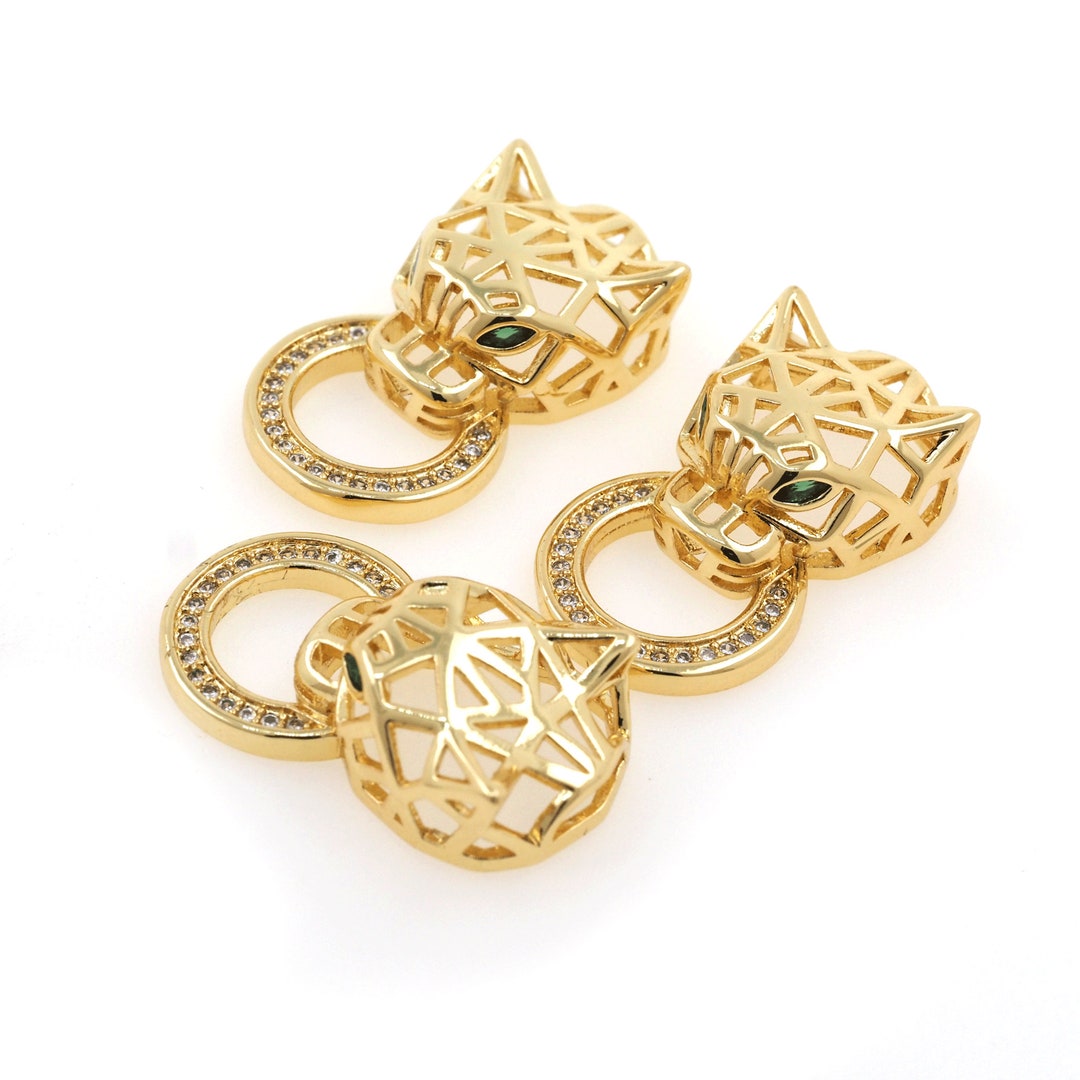 Leopard Head Necklace, Openwork Pendant, 18K Gold Filled Animal Head ...
