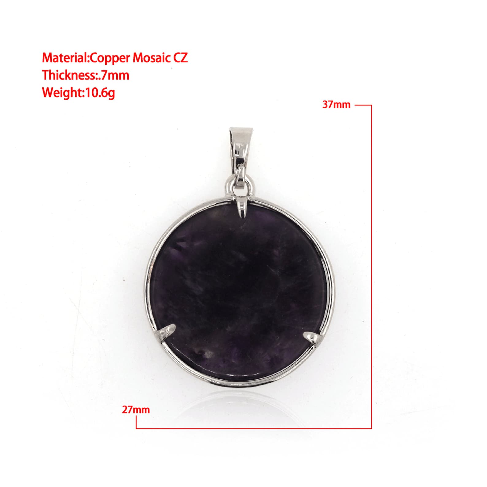 Round Pendant, Bohemian Pendant, Gemstone Pendant on Necklace, Natural ...