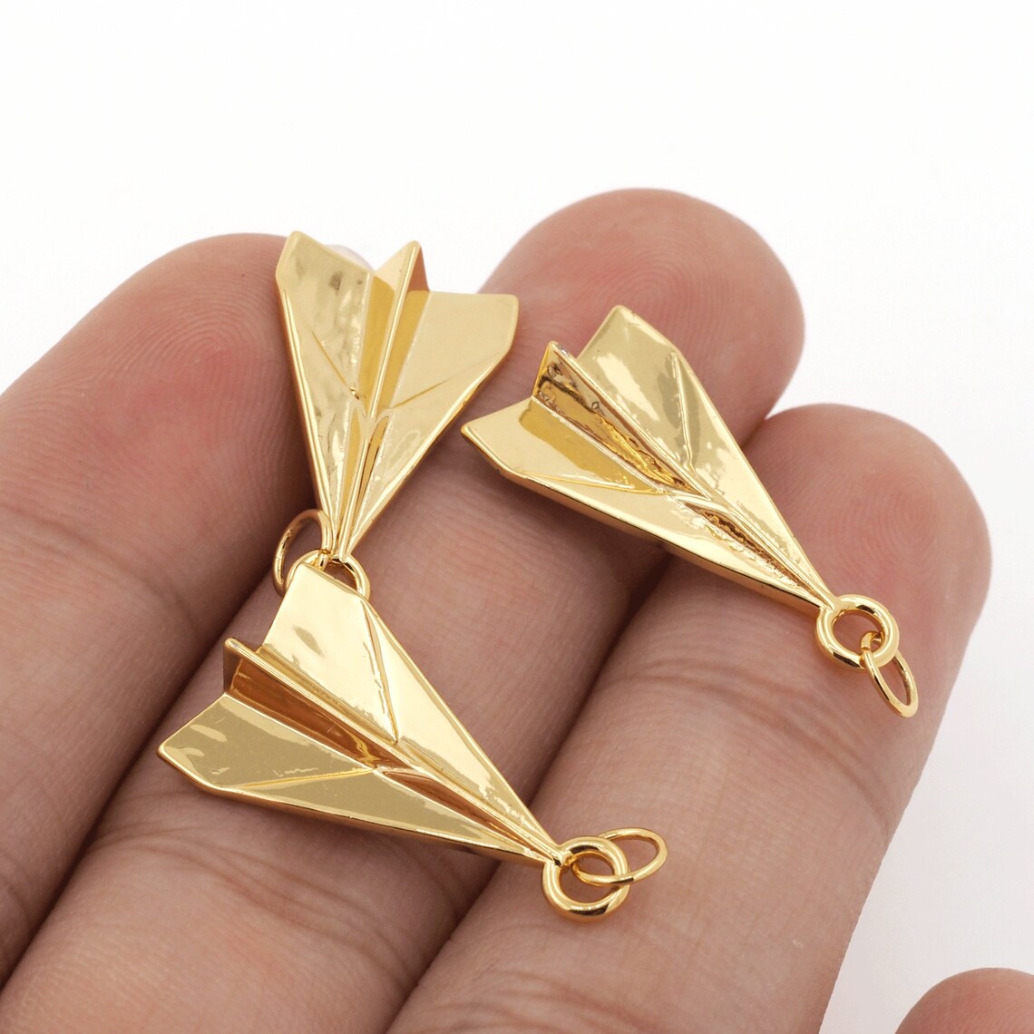 Paper Airplane Pendant, Gold-plated Paper Airplane Pendant,airplane ...